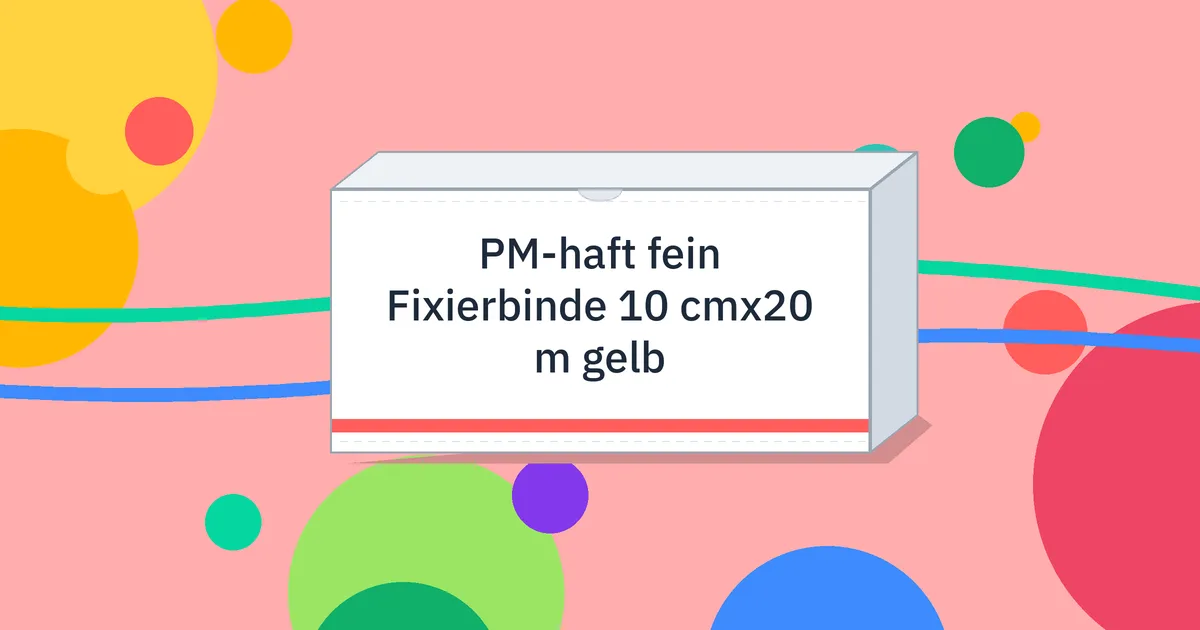 Symbolbild: Packung mit der Aufschrift PM-haft fein Fixierbinde 10 cmx20 m gelb (PZN 18846364) – Verfügbarkeit und Bezug in Apotheken in Frankfurt am Main