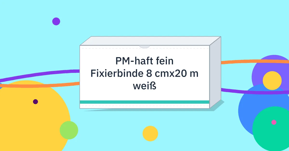 Symbolbild: Packung mit der Aufschrift PM-haft fein Fixierbinde 8 cmx20 m weiß (PZN 18845040) – Verfügbarkeit und Bezug in Apotheken in Frankfurt am Main
