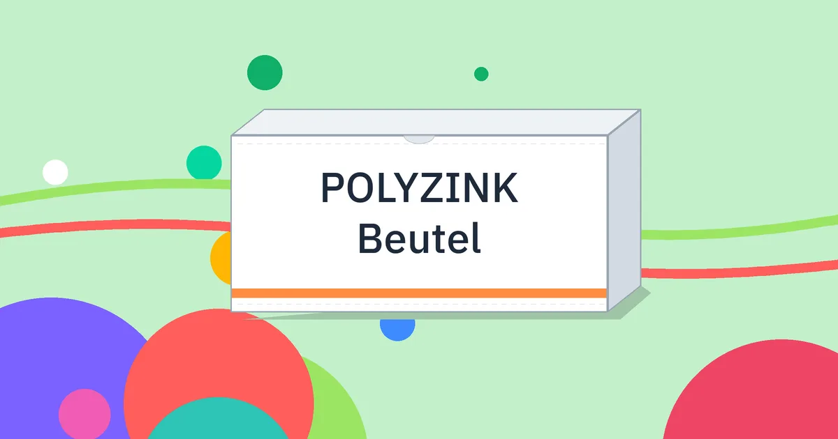Symbolbild: Packung mit der Aufschrift POLYZINK Beutel (PZN 01576423) – Verfügbarkeit und Bezug in Apotheken in Frankfurt am Main