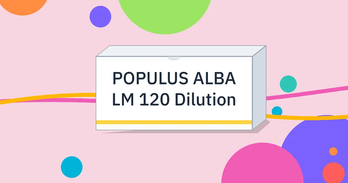 Symbolbild: Packung mit der Aufschrift POPULUS ALBA LM 120 Dilution (PZN 13664115) – Verfügbarkeit und Bezug in Apotheken in Frankfurt am Main