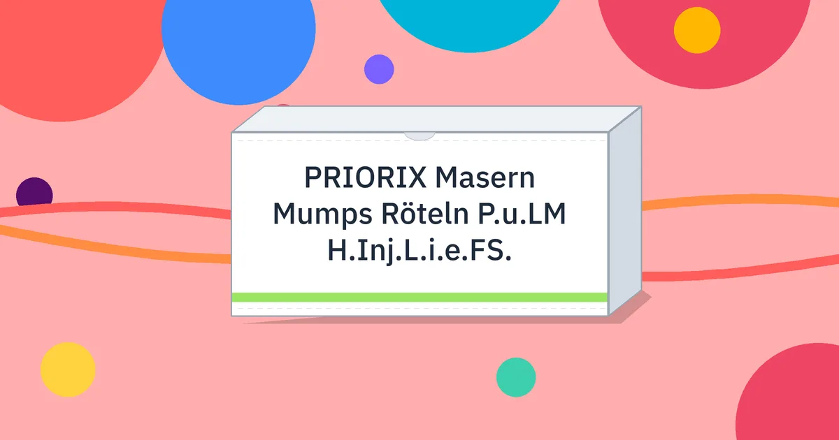 Symbolbild: Packung mit der Aufschrift PRIORIX Masern Mumps Röteln P.u.LM H.Inj.L.i.e.FS. (PZN 05994040) – Verfügbarkeit und Bezug in Apotheken in Frankfurt am Main