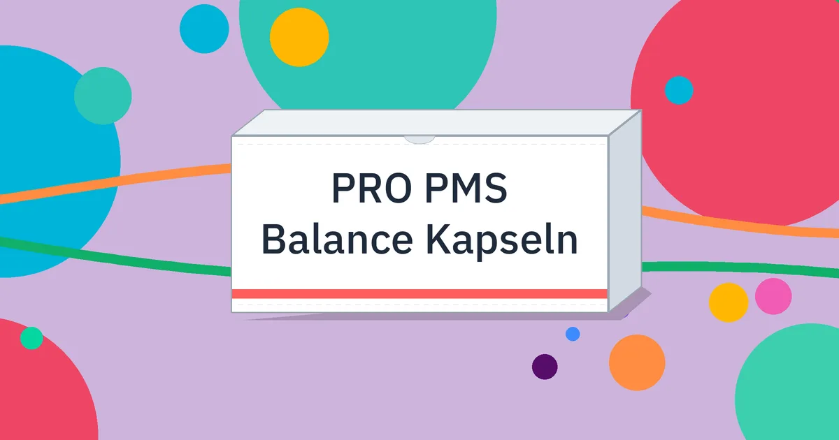 Symbolbild: Packung mit der Aufschrift PRO PMS Balance Kapseln (PZN 19776424) – Verfügbarkeit und Bezug in Apotheken in Frankfurt am Main