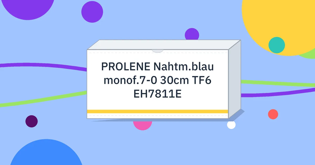 Symbolbild: Packung mit der Aufschrift PROLENE Nahtm.blau monof.7-0 30cm TF6 EH7811E (PZN 16255995) – Verfügbarkeit und Bezug in Apotheken in Frankfurt am Main