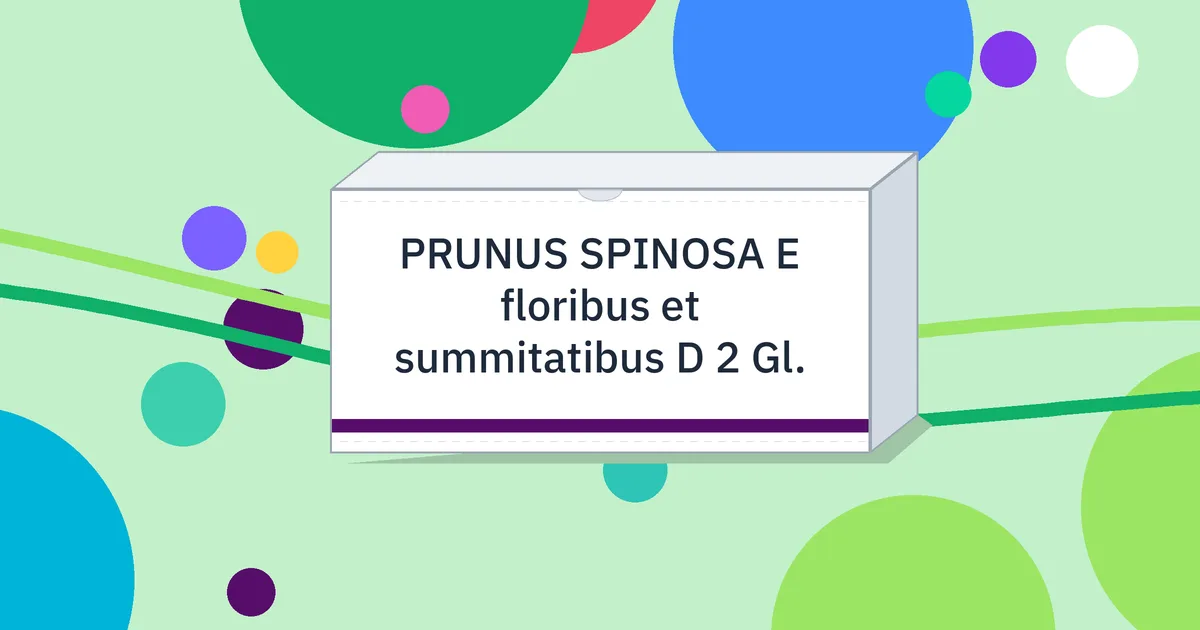 Symbolbild: Packung mit der Aufschrift PRUNUS SPINOSA E floribus et summitatibus D 2 Gl. (PZN 08787152) – Verfügbarkeit und Bezug in Apotheken in Frankfurt am Main