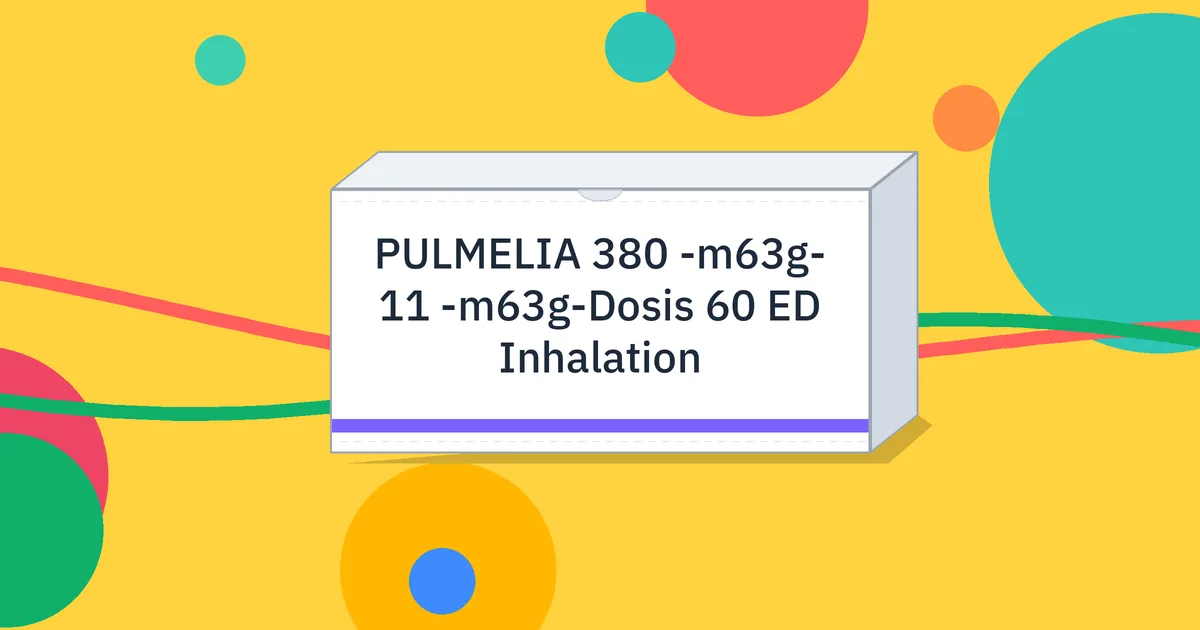 Symbolbild: Packung mit der Aufschrift PULMELIA 380 -m63g-11 -m63g-Dosis 60 ED Inhalation (PZN 11532639) – Verfügbarkeit und Bezug in Apotheken in Frankfurt am Main