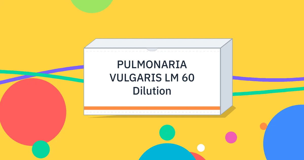 Symbolbild: Packung mit der Aufschrift PULMONARIA VULGARIS LM 60 Dilution (PZN 13671090) – Verfügbarkeit und Bezug in Apotheken in Frankfurt am Main