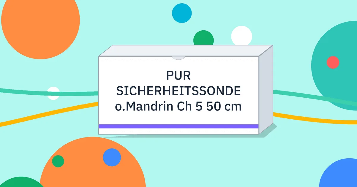 Symbolbild: Packung mit der Aufschrift PUR SICHERHEITSSONDE o.Mandrin Ch 5 50 cm (PZN 13229922) – Verfügbarkeit und Bezug in Apotheken in Frankfurt am Main