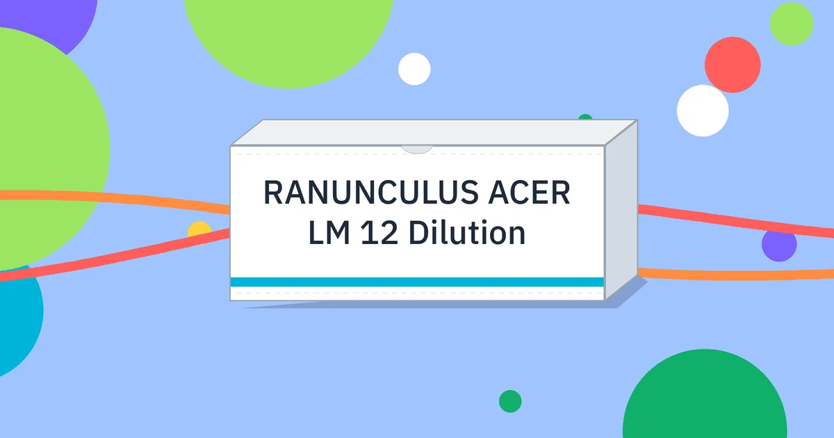 Symbolbild: Packung mit der Aufschrift RANUNCULUS ACER LM 12 Dilution (PZN 13675490) – Verfügbarkeit und Bezug in Apotheken in Frankfurt am Main