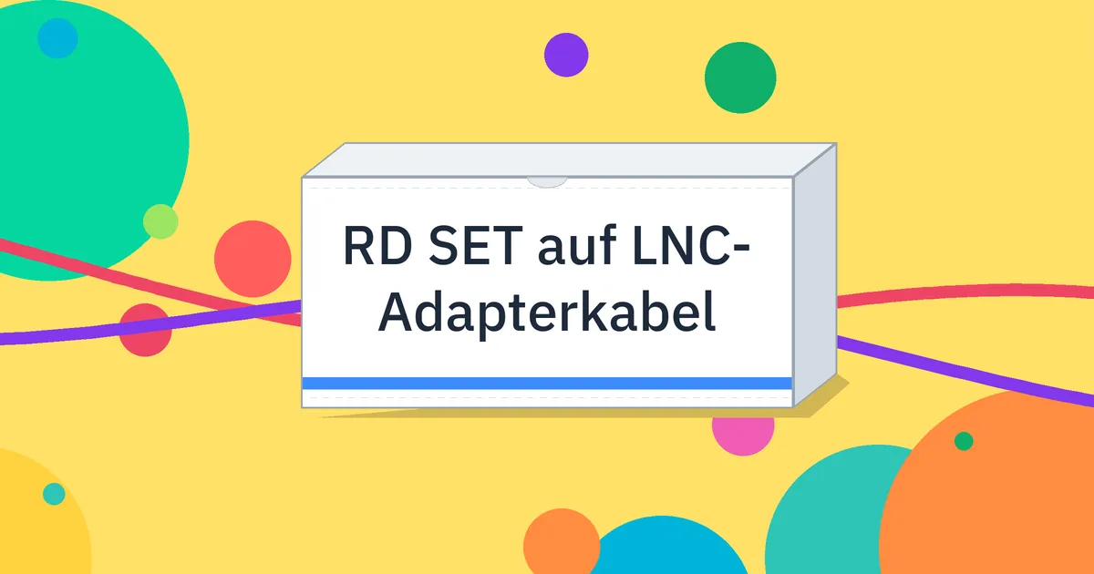 Symbolbild: Packung mit der Aufschrift RD SET auf LNC-Adapterkabel (PZN 12481186) – Verfügbarkeit und Bezug in Apotheken in Frankfurt am Main