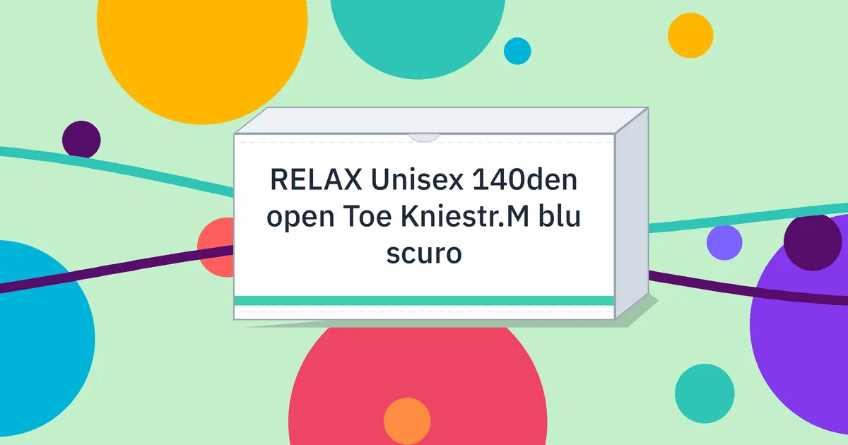 Symbolbild: Packung mit der Aufschrift RELAX Unisex 140den open Toe Kniestr.M blu scuro (PZN 16189985) – Verfügbarkeit und Bezug in Apotheken in Frankfurt am Main