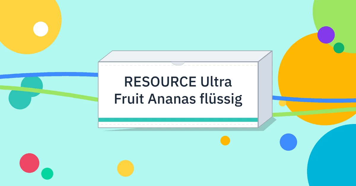 Symbolbild: Packung mit der Aufschrift RESOURCE Ultra Fruit Ananas flüssig (PZN 17160713) – Verfügbarkeit und Bezug in Apotheken in Frankfurt am Main