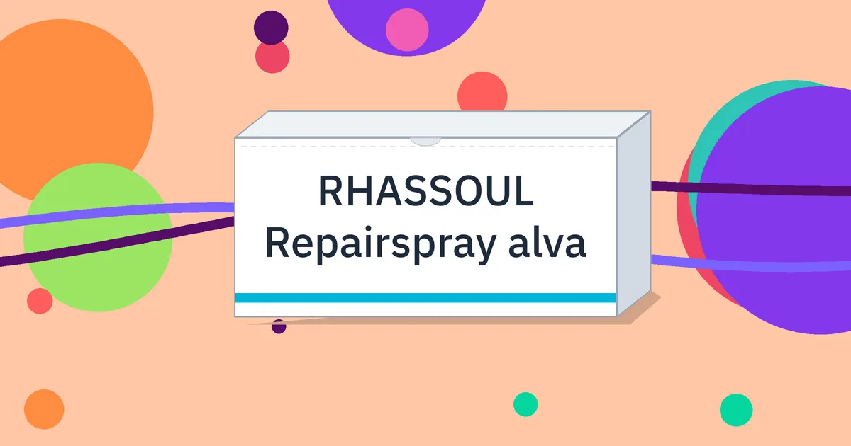 Symbolbild: Packung mit der Aufschrift RHASSOUL Repairspray alva (PZN 05101639) – Verfügbarkeit und Bezug in Apotheken in Frankfurt am Main