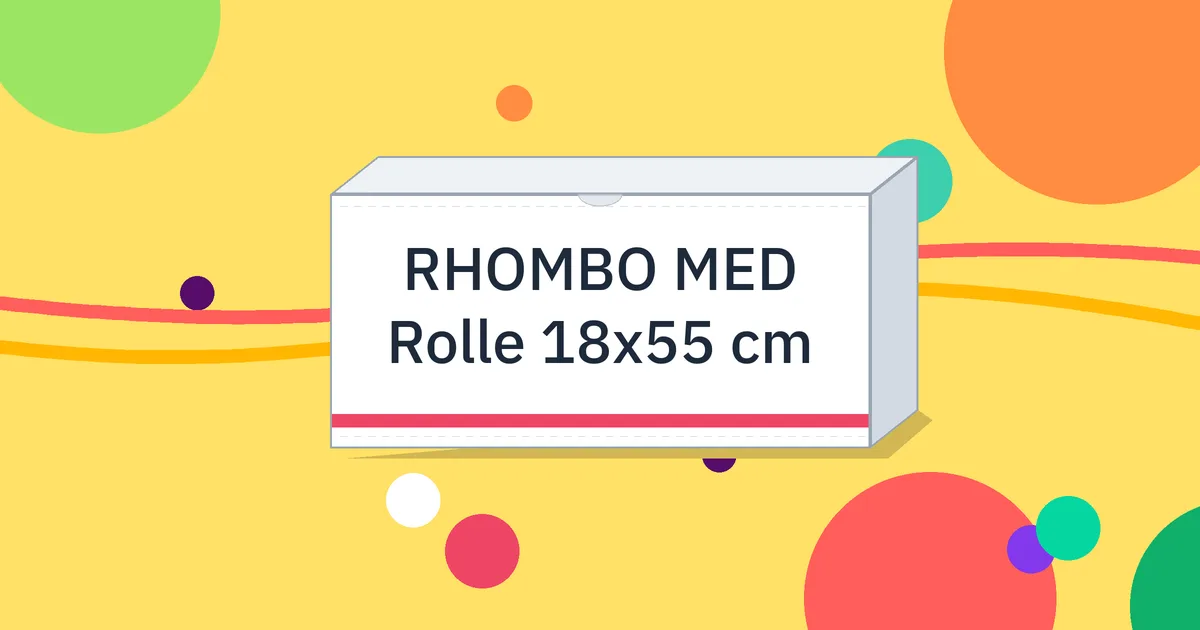 Symbolbild: Packung mit der Aufschrift RHOMBO MED Rolle 18x55 cm (PZN 03947823) – Verfügbarkeit und Bezug in Apotheken in Frankfurt am Main