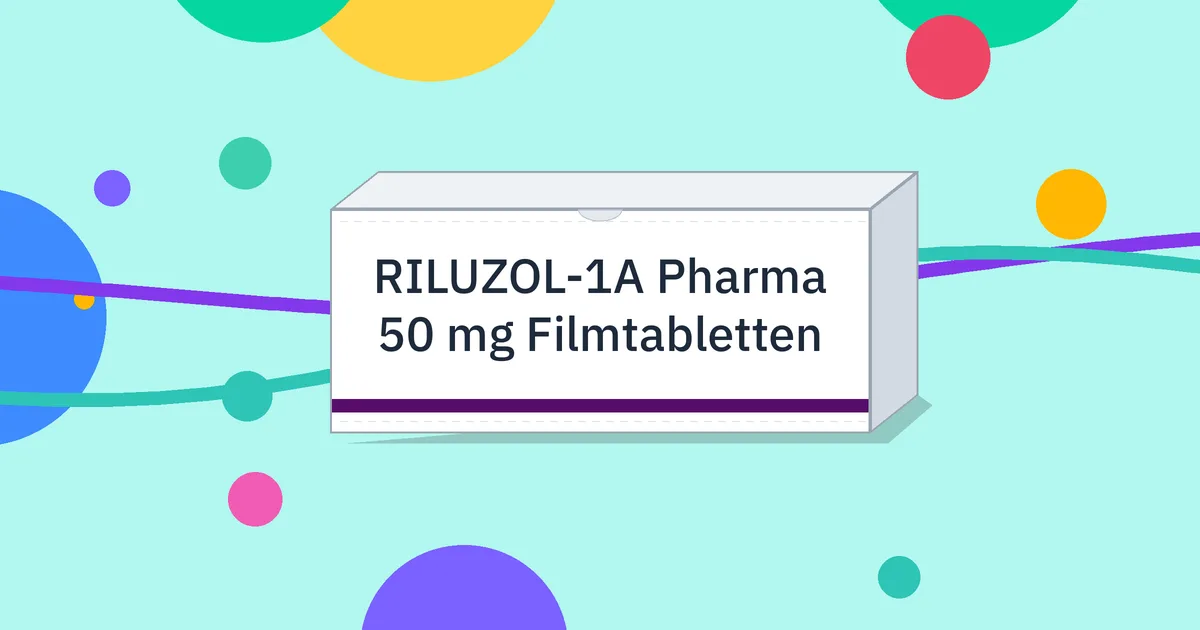 Symbolbild: Packung mit der Aufschrift RILUZOL-1A Pharma 50 mg Filmtabletten (PZN 09710312) – Verfügbarkeit und Bezug in Apotheken in Frankfurt am Main