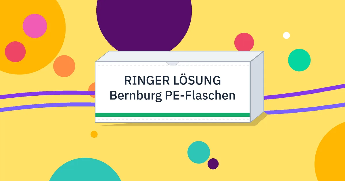 Symbolbild: Packung mit der Aufschrift RINGER LÖSUNG Bernburg PE-Flaschen (PZN 09289841) – Verfügbarkeit und Bezug in Apotheken in Frankfurt am Main