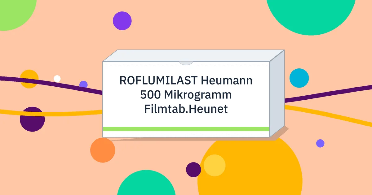 Symbolbild: Packung mit der Aufschrift ROFLUMILAST Heumann 500 Mikrogramm Filmtab.Heunet (PZN 18863003) – Verfügbarkeit und Bezug in Apotheken in Frankfurt am Main