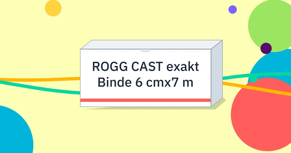 Symbolbild: Packung mit der Aufschrift ROGG CAST exakt Binde 6 cmx7 m (PZN 04049492) – Verfügbarkeit und Bezug in Apotheken in Frankfurt am Main