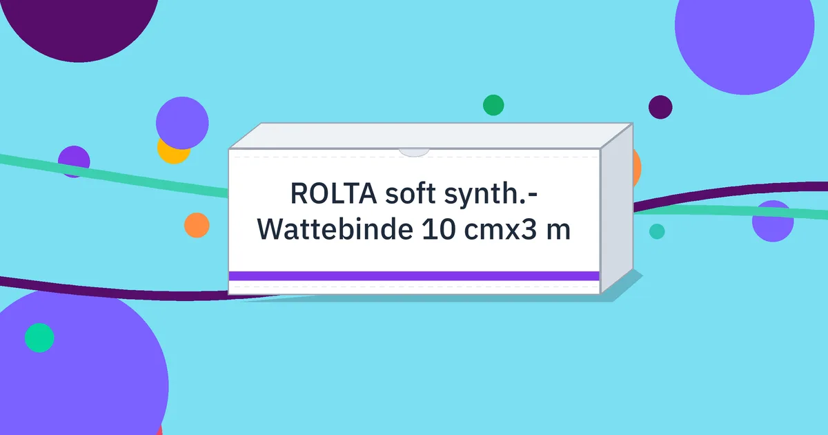 Symbolbild: Packung mit der Aufschrift ROLTA soft synth.-Wattebinde 10 cmx3 m (PZN 19703543) – Verfügbarkeit und Bezug in Apotheken in Frankfurt am Main