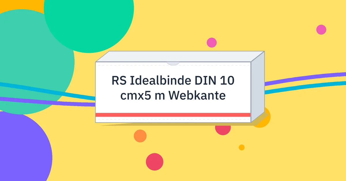 Symbolbild: Packung mit der Aufschrift RS Idealbinde DIN 10 cmx5 m Webkante (PZN 02955602) – Verfügbarkeit und Bezug in Apotheken in Frankfurt am Main