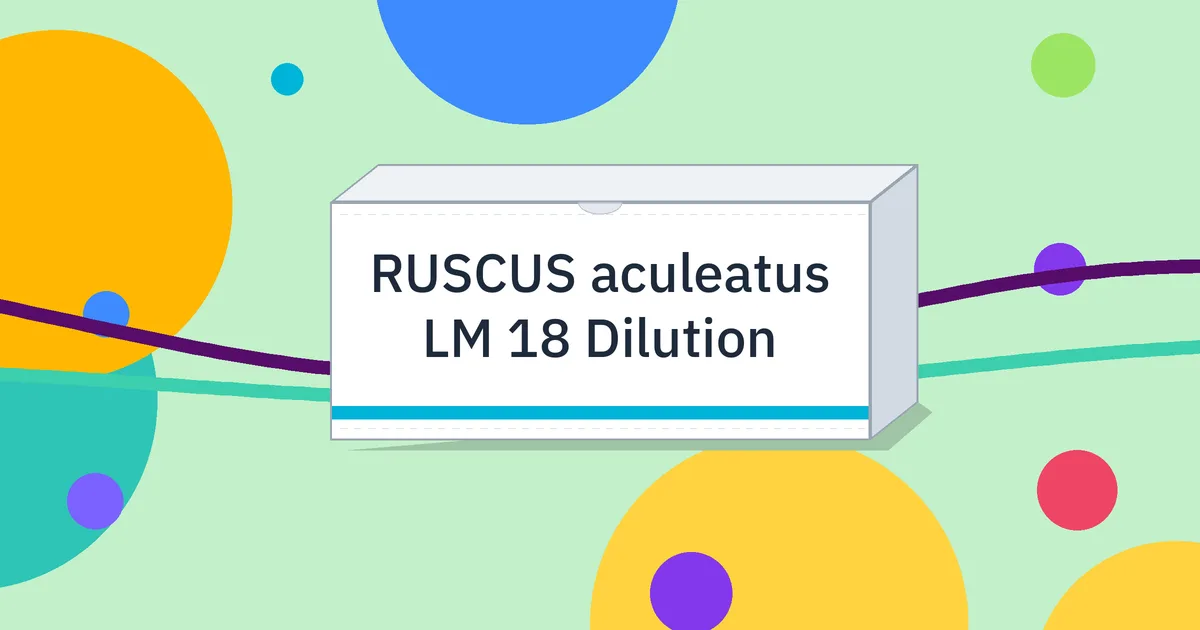 Symbolbild: Packung mit der Aufschrift RUSCUS aculeatus LM 18 Dilution (PZN 13173311) – Verfügbarkeit und Bezug in Apotheken in Frankfurt am Main