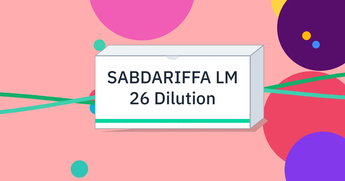 Symbolbild: Packung mit der Aufschrift SABDARIFFA LM 26 Dilution (PZN 13175600) – Verfügbarkeit und Bezug in Apotheken in Frankfurt am Main