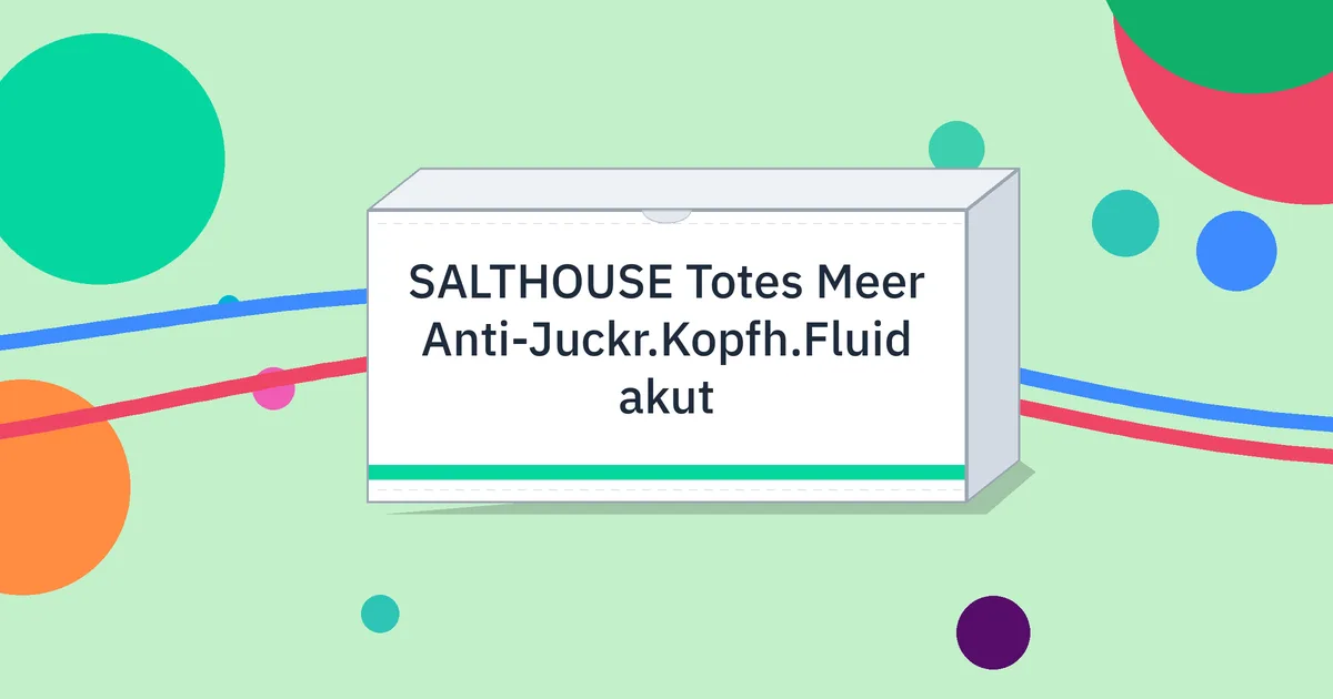 Symbolbild: Packung mit der Aufschrift SALTHOUSE Totes Meer Anti-Juckr.Kopfh.Fluid akut (PZN 20019622) – Verfügbarkeit und Bezug in Apotheken in Frankfurt am Main