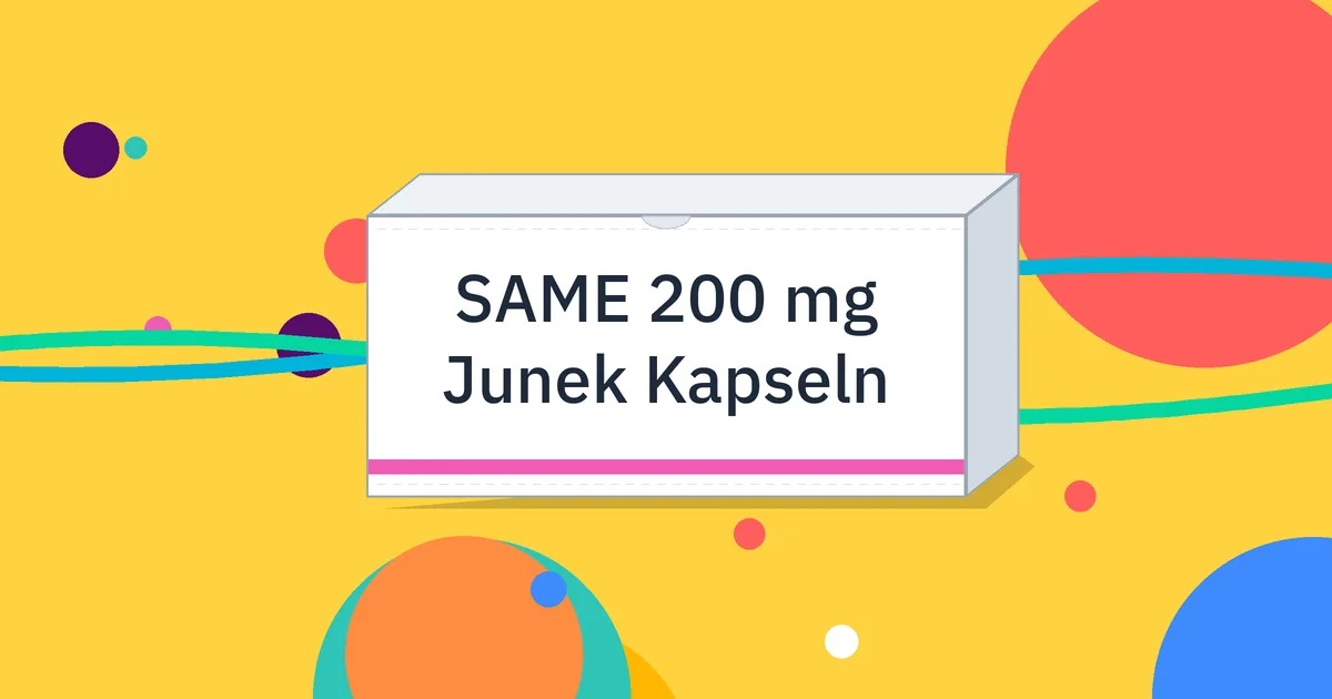 Symbolbild: Packung mit der Aufschrift SAME 200 mg Junek Kapseln (PZN 11238839) – Verfügbarkeit und Bezug in Apotheken in Frankfurt am Main
