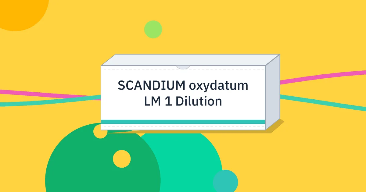Symbolbild: Packung mit der Aufschrift SCANDIUM oxydatum LM 1 Dilution (PZN 13183396) – Verfügbarkeit und Bezug in Apotheken in Frankfurt am Main
