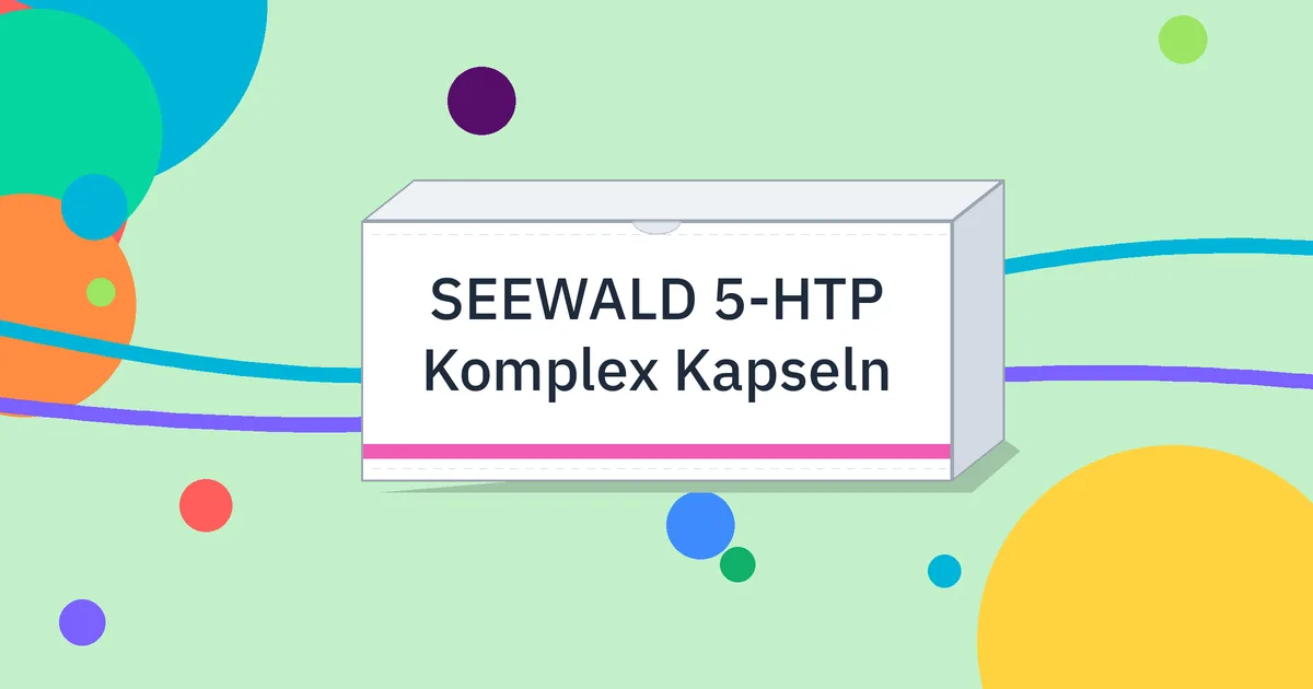 Symbolbild: Packung mit der Aufschrift SEEWALD 5-HTP Komplex Kapseln (PZN 19816069) – Verfügbarkeit und Bezug in Apotheken in Frankfurt am Main