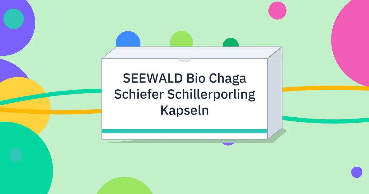 Symbolbild: Packung mit der Aufschrift SEEWALD Bio Chaga Schiefer Schillerporling Kapseln (PZN 20164206) – Verfügbarkeit und Bezug in Apotheken in Frankfurt am Main