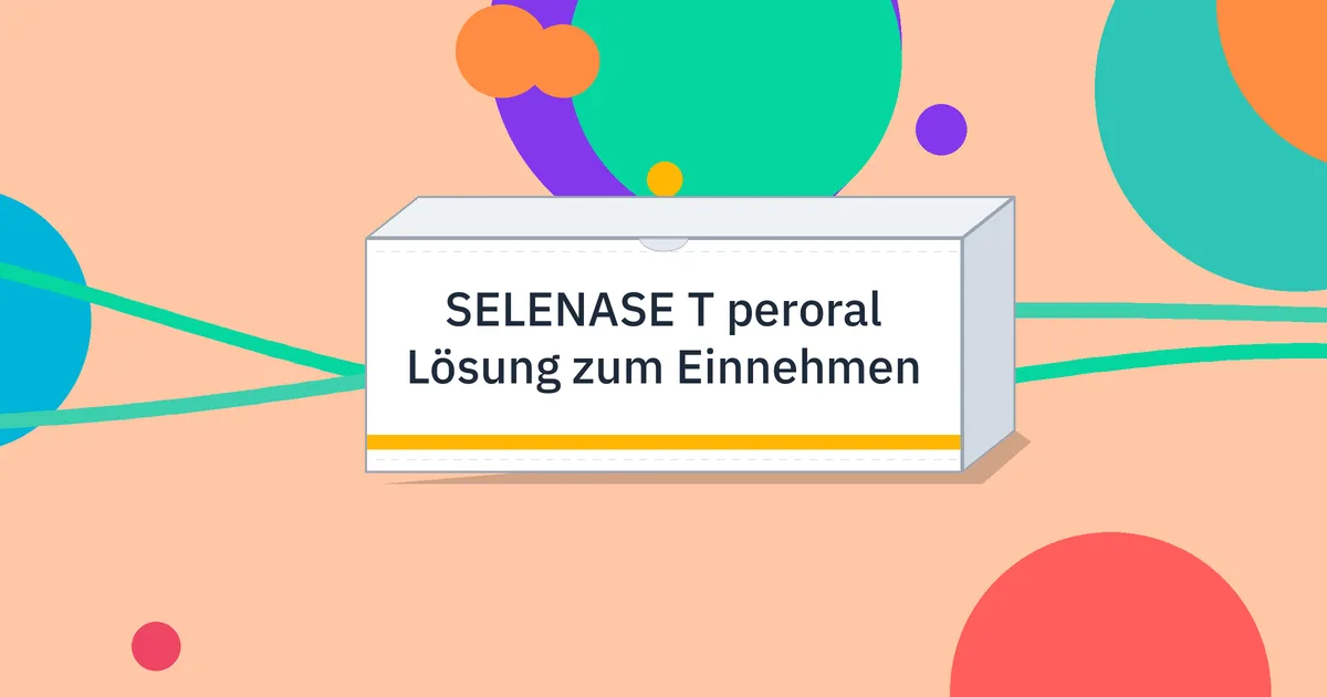 Symbolbild: Packung mit der Aufschrift SELENASE T peroral Lösung zum Einnehmen (PZN 00593690) – Verfügbarkeit und Bezug in Apotheken in Frankfurt am Main