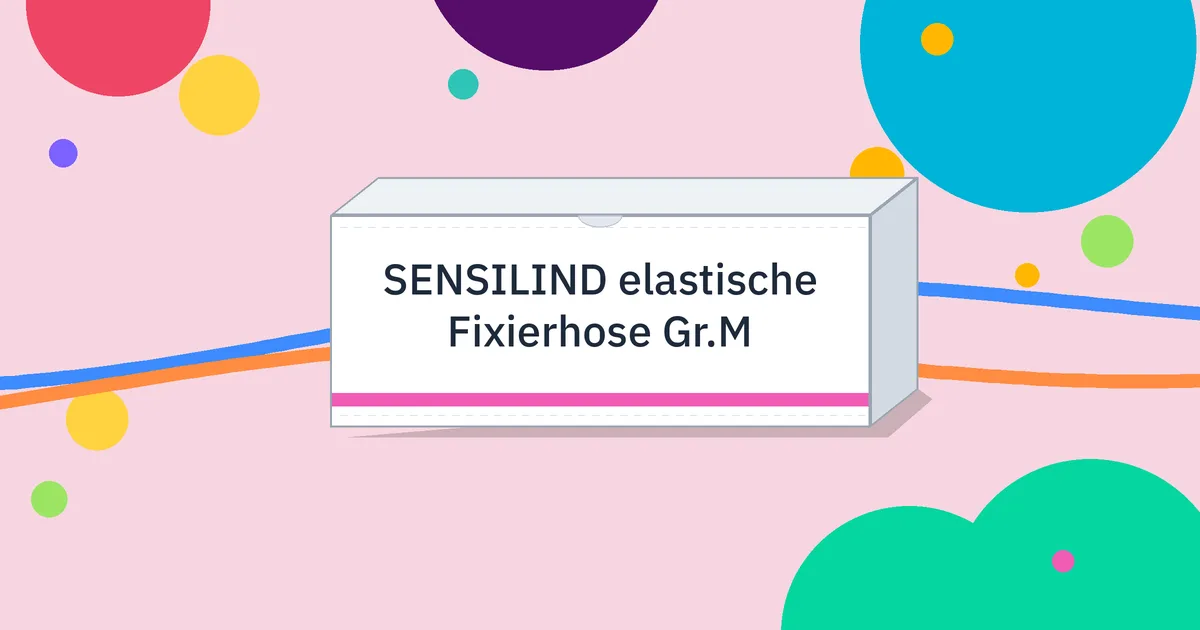 Symbolbild: Packung mit der Aufschrift SENSILIND elastische Fixierhose Gr.M (PZN 19713719) – Verfügbarkeit und Bezug in Apotheken in Frankfurt am Main