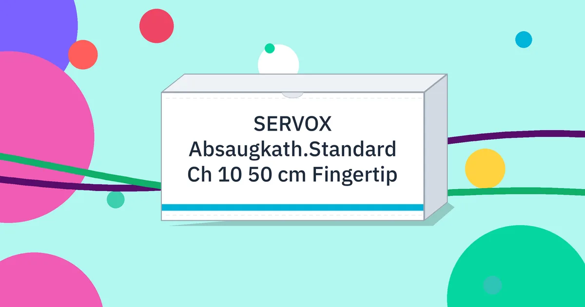 Symbolbild: Packung mit der Aufschrift SERVOX Absaugkath.Standard Ch 10 50 cm Fingertip (PZN 16395064) – Verfügbarkeit und Bezug in Apotheken in Frankfurt am Main