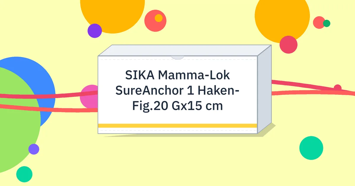 Symbolbild: Packung mit der Aufschrift SIKA Mamma-Lok SureAnchor 1 Haken-Fig.20 Gx15 cm (PZN 20307114) – Verfügbarkeit und Bezug in Apotheken in Frankfurt am Main