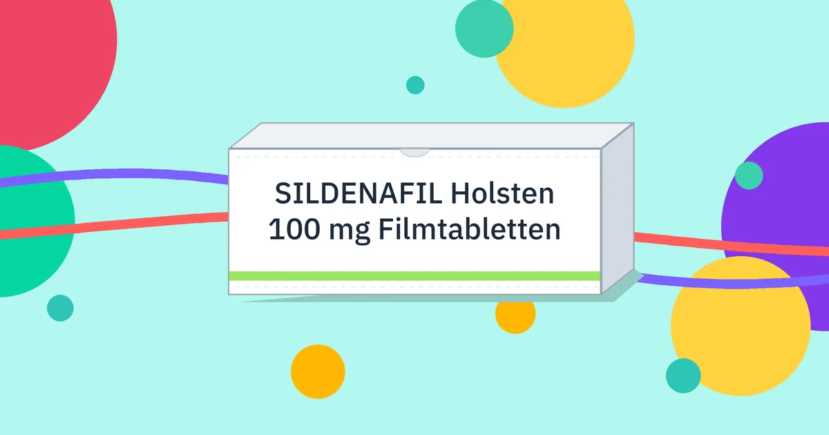 Symbolbild: Packung mit der Aufschrift SILDENAFIL Holsten 100 mg Filmtabletten (PZN 14265883) – Verfügbarkeit und Bezug in Apotheken in Frankfurt am Main