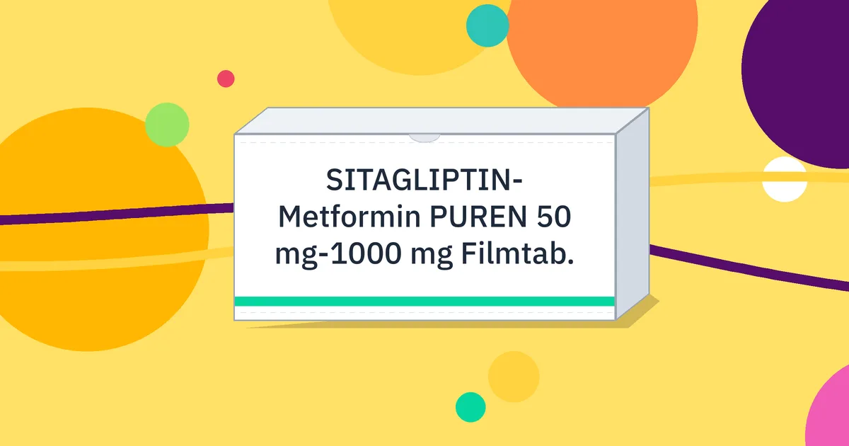 Symbolbild: Packung mit der Aufschrift SITAGLIPTIN-Metformin PUREN 50 mg-1000 mg Filmtab. (PZN 18361885) – Verfügbarkeit und Bezug in Apotheken in Frankfurt am Main