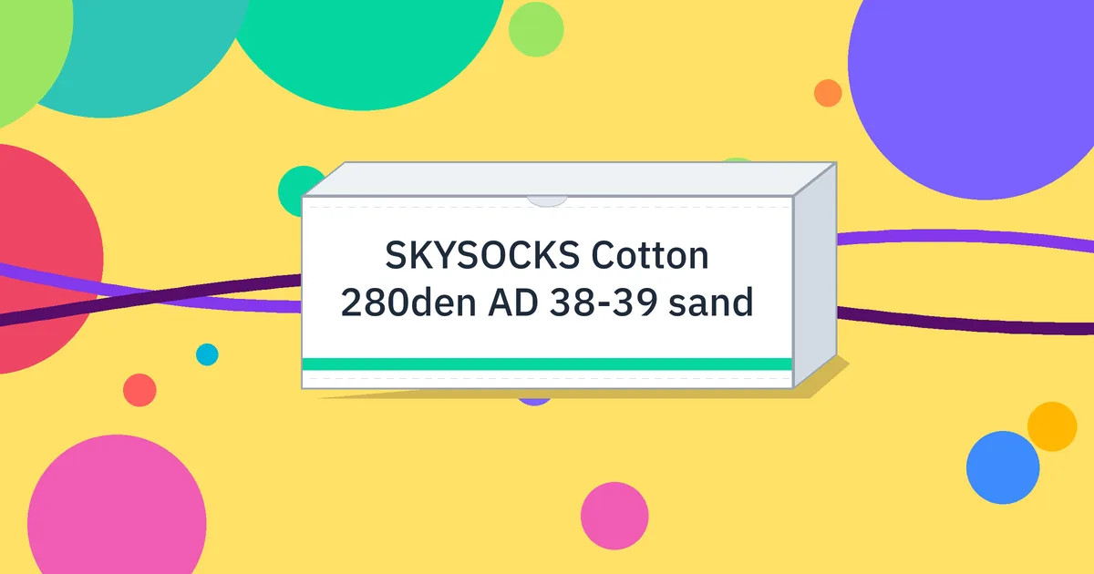 Symbolbild: Packung mit der Aufschrift SKYSOCKS Cotton 280den AD 38-39 sand (PZN 18664367) – Verfügbarkeit und Bezug in Apotheken in Frankfurt am Main