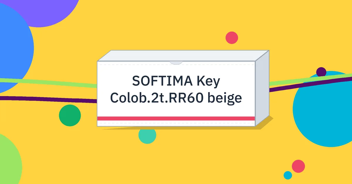 Symbolbild: Packung mit der Aufschrift SOFTIMA Key Colob.2t.RR60 beige (PZN 00993432) – Verfügbarkeit und Bezug in Apotheken in Frankfurt am Main