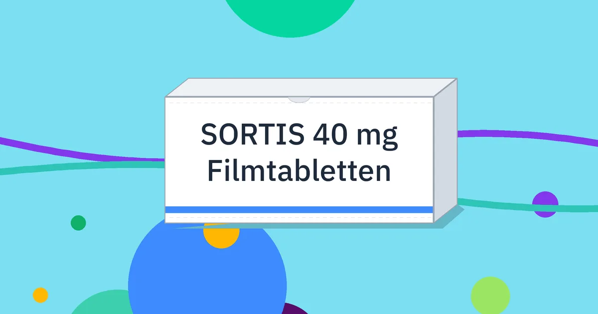 Symbolbild: Packung mit der Aufschrift SORTIS 40 mg Filmtabletten (PZN 00323128) – Verfügbarkeit und Bezug in Apotheken in Frankfurt am Main