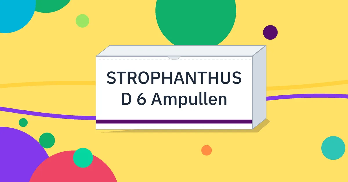 Symbolbild: Packung mit der Aufschrift STROPHANTHUS D 6 Ampullen (PZN 11708423) – Verfügbarkeit und Bezug in Apotheken in Frankfurt am Main