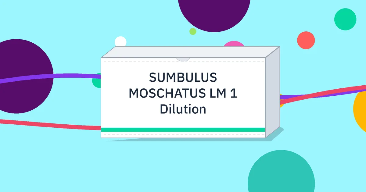 Symbolbild: Packung mit der Aufschrift SUMBULUS MOSCHATUS LM 1 Dilution (PZN 13210650) – Verfügbarkeit und Bezug in Apotheken in Frankfurt am Main
