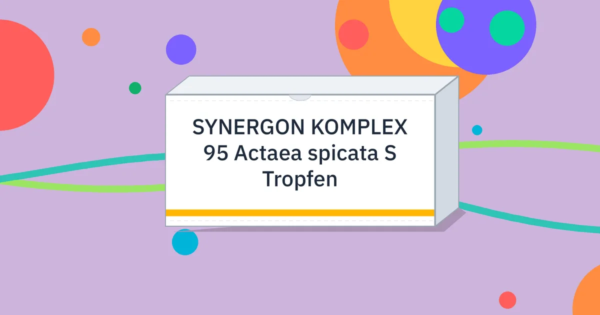 Symbolbild: Packung mit der Aufschrift SYNERGON KOMPLEX 95 Actaea spicata S Tropfen (PZN 03633852) – Verfügbarkeit und Bezug in Apotheken in Frankfurt am Main