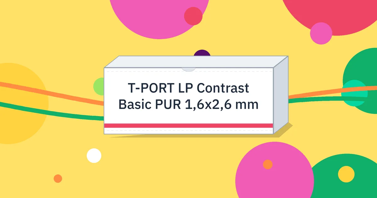 Symbolbild: Packung mit der Aufschrift T-PORT LP Contrast Basic PUR 1,6x2,6 mm (PZN 17589072) – Verfügbarkeit und Bezug in Apotheken in Frankfurt am Main