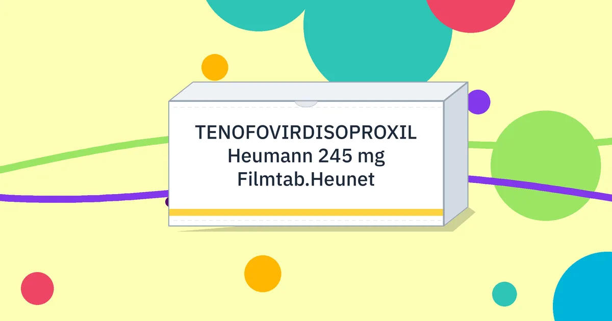 Symbolbild: Packung mit der Aufschrift TENOFOVIRDISOPROXIL Heumann 245 mg Filmtab.Heunet (PZN 18093031) – Verfügbarkeit und Bezug in Apotheken in Frankfurt am Main