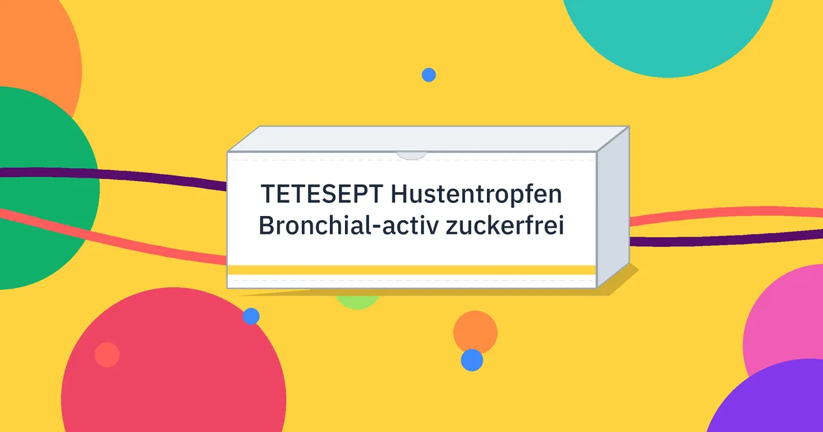 Symbolbild: Packung mit der Aufschrift TETESEPT Hustentropfen Bronchial-activ zuckerfrei (PZN 06492636) – Verfügbarkeit und Bezug in Apotheken in Frankfurt am Main