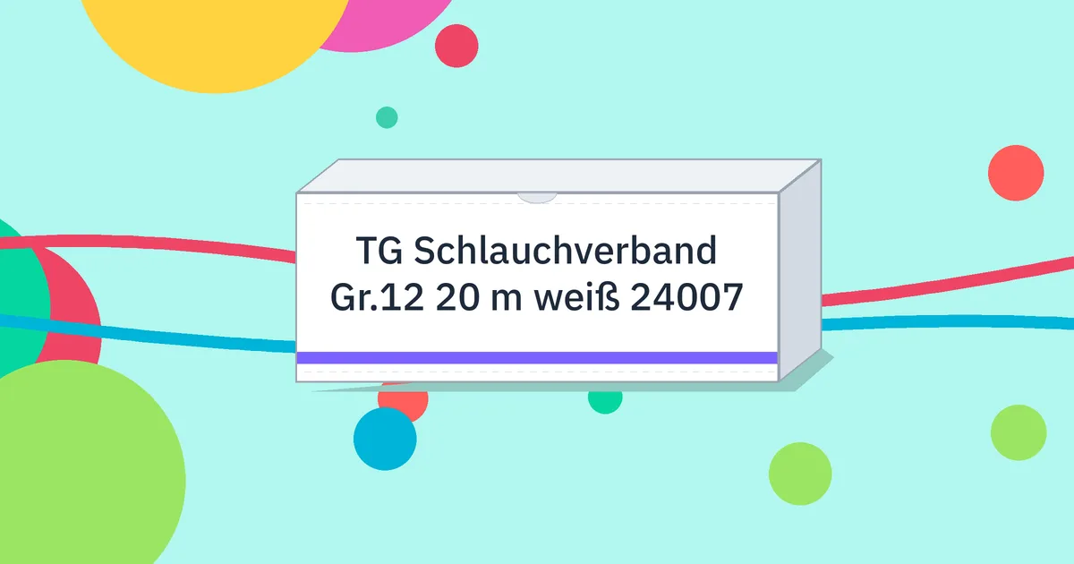 Symbolbild: Packung mit der Aufschrift TG Schlauchverband Gr.12 20 m weiß 24007 (PZN 01105847) – Verfügbarkeit und Bezug in Apotheken in Frankfurt am Main