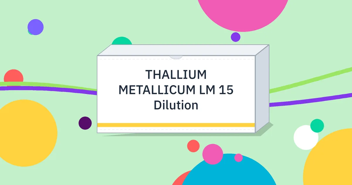 Symbolbild: Packung mit der Aufschrift THALLIUM METALLICUM LM 15 Dilution (PZN 13218456) – Verfügbarkeit und Bezug in Apotheken in Frankfurt am Main