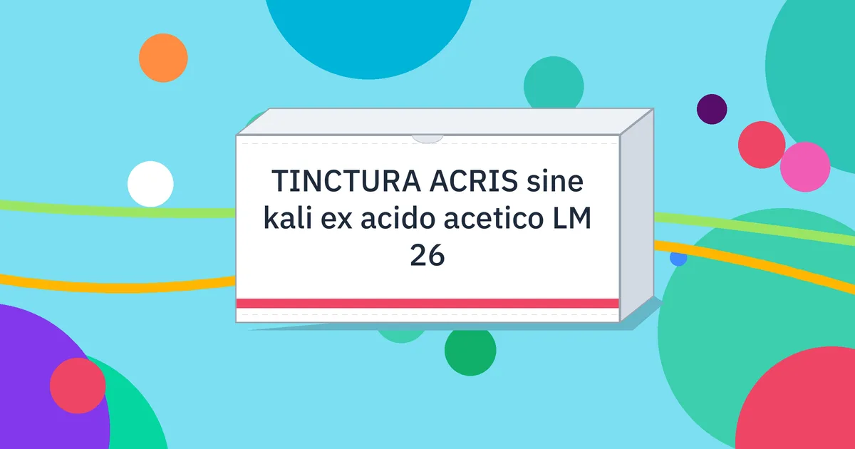 Symbolbild: Packung mit der Aufschrift TINCTURA ACRIS sine kali ex acido acetico LM 26 (PZN 13701721) – Verfügbarkeit und Bezug in Apotheken in Frankfurt am Main