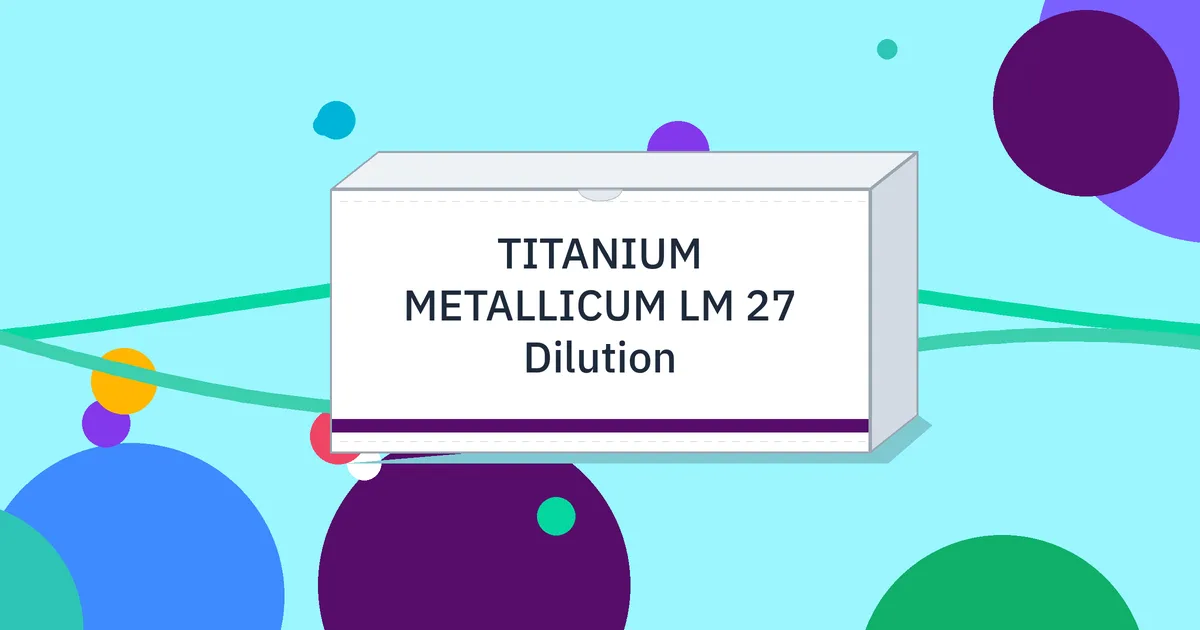 Symbolbild: Packung mit der Aufschrift TITANIUM METALLICUM LM 27 Dilution (PZN 13224511) – Verfügbarkeit und Bezug in Apotheken in Frankfurt am Main