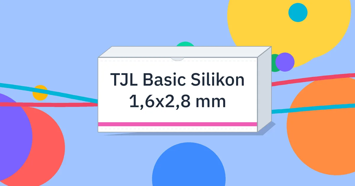 Symbolbild: Packung mit der Aufschrift TJL Basic Silikon 1,6x2,8 mm (PZN 17588196) – Verfügbarkeit und Bezug in Apotheken in Frankfurt am Main